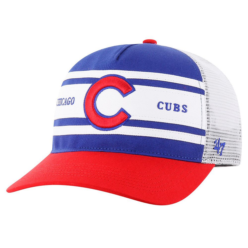 Men's '47 Royal Chicago Cubs Gridiron Super Stripe Relaxed Trucker ...