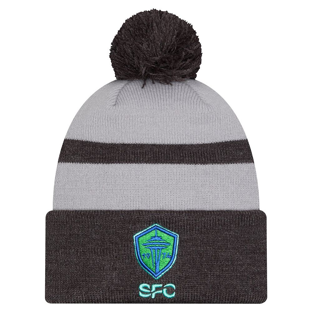 Men's New Era Gray Seattle Sounders FC 2025 Kickoff Cuffed Knit Hat ...