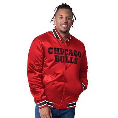 Men's Starter Red Chicago Bulls Reversible Satin Full-Snap Varsity Jacket