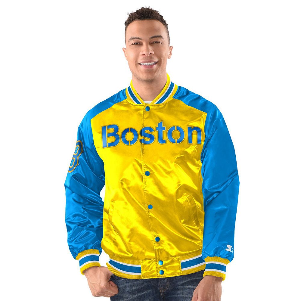 Men's Starter Yellow Boston Red Sox Varsity Full-Snap Jacket