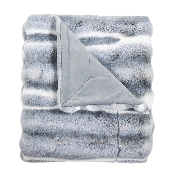 Home Soft Things Tip Dying Two Tone Faux Fur Throw Blanket