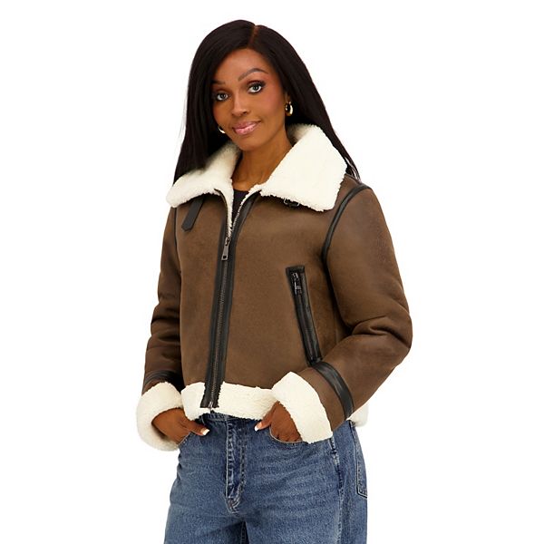 Juniors' madden girl Faux Shearling Jacket