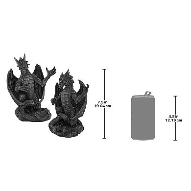 Versilius the Dragon Statue Medieval Cell Phone Holder: Set of Two
