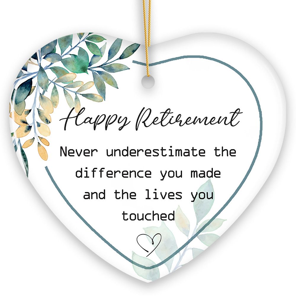 Happy Retirement Appreciation Ornament Gift, Sentimental Quote Keepsake ...
