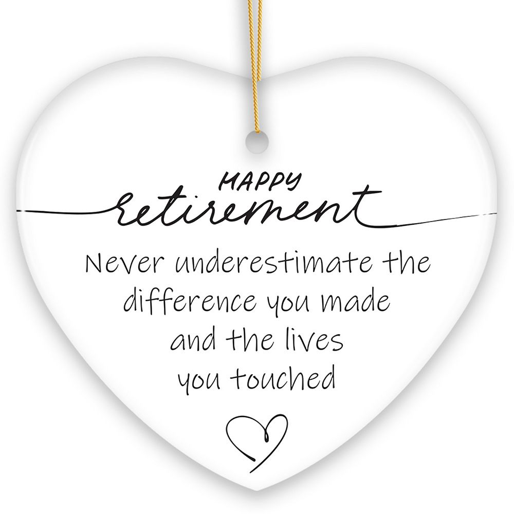 Happy Retirement Appreciation Ornament Gift, Sentimental Quote Keepsake ...