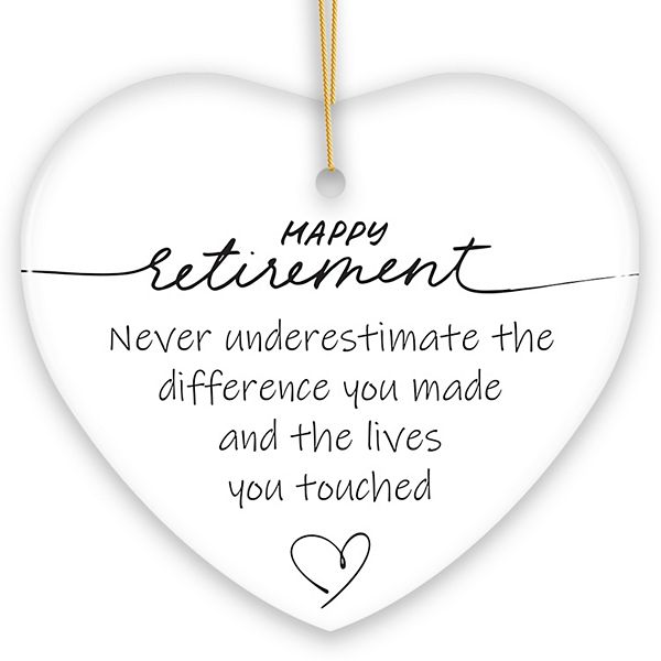Happy Retirement Appreciation Ornament Gift, Sentimental Quote Keepsake ...