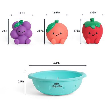 Baby Itzy Ritzy Splash Pals 4-Piece Fruit & Strainer Bath Toys Set