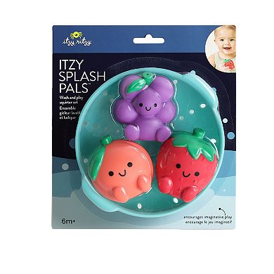 Baby Itzy Ritzy Splash Pals 4-Piece Fruit & Strainer Bath Toys Set