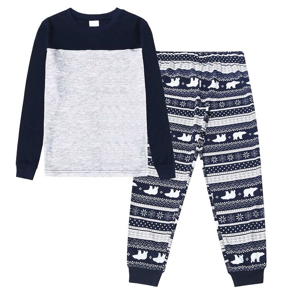 Boys 4-16 Jellifish Waffle Knit Pajama Set