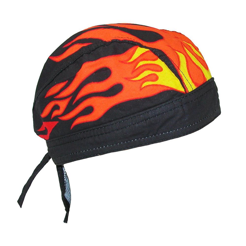 CTM Men's Cotton Lined Flames Do Rag Cap
