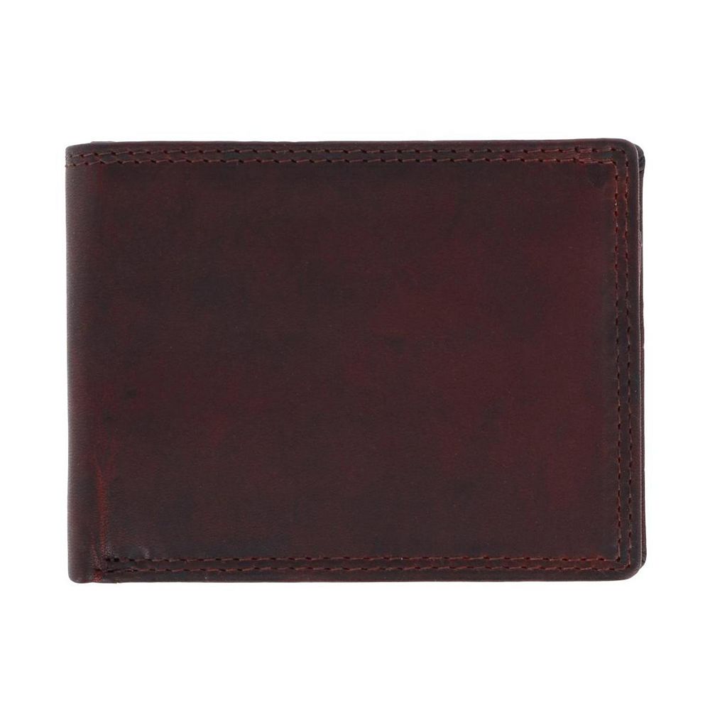 CTM Men's RFID Vintage Leather Bifold Wallet with ID Flap