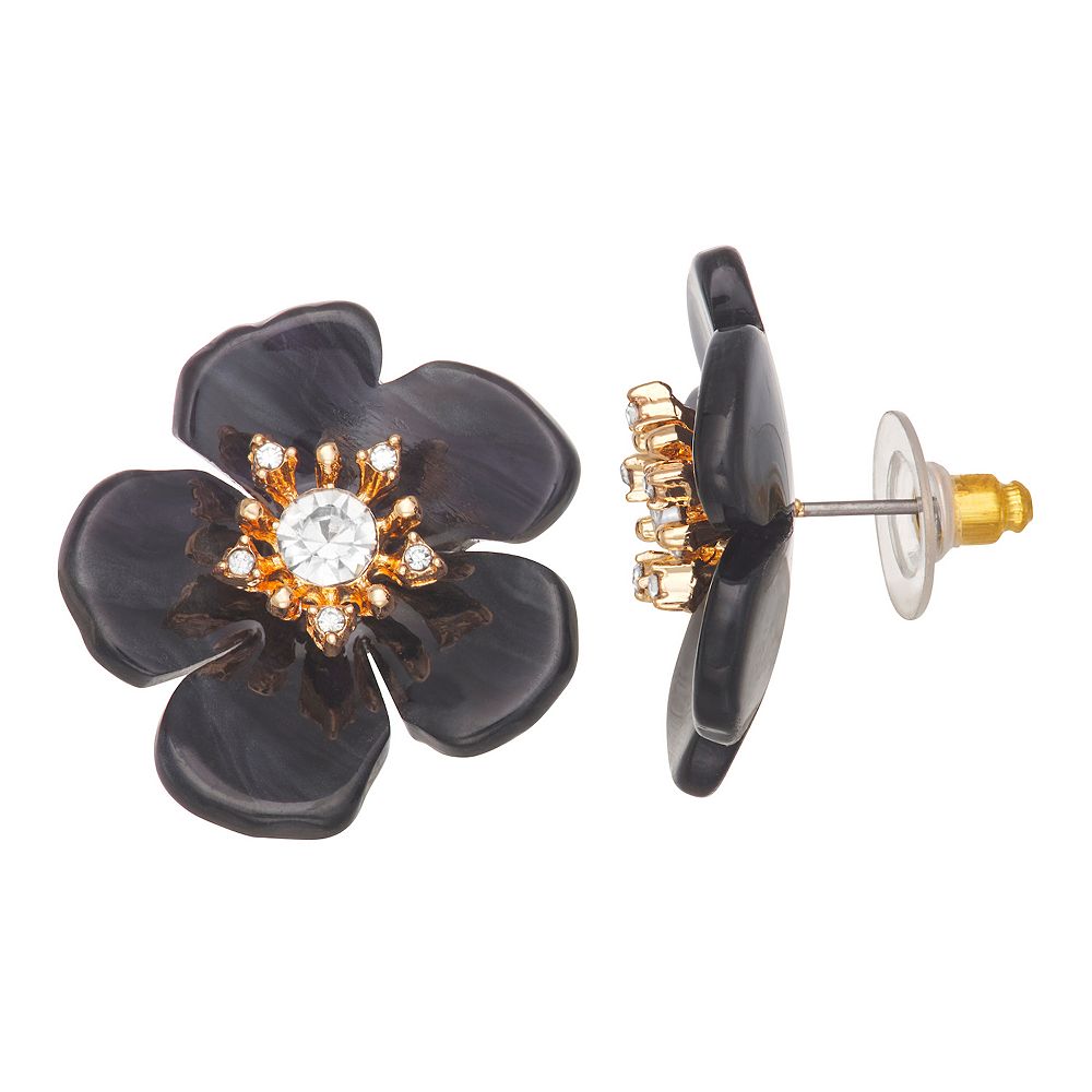 Emberly Painted Flower Stud Earrings