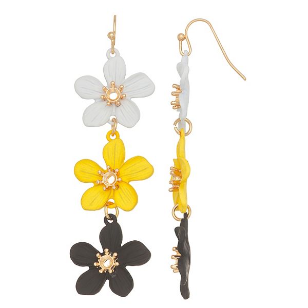 Emberly Linear Flower Earrings