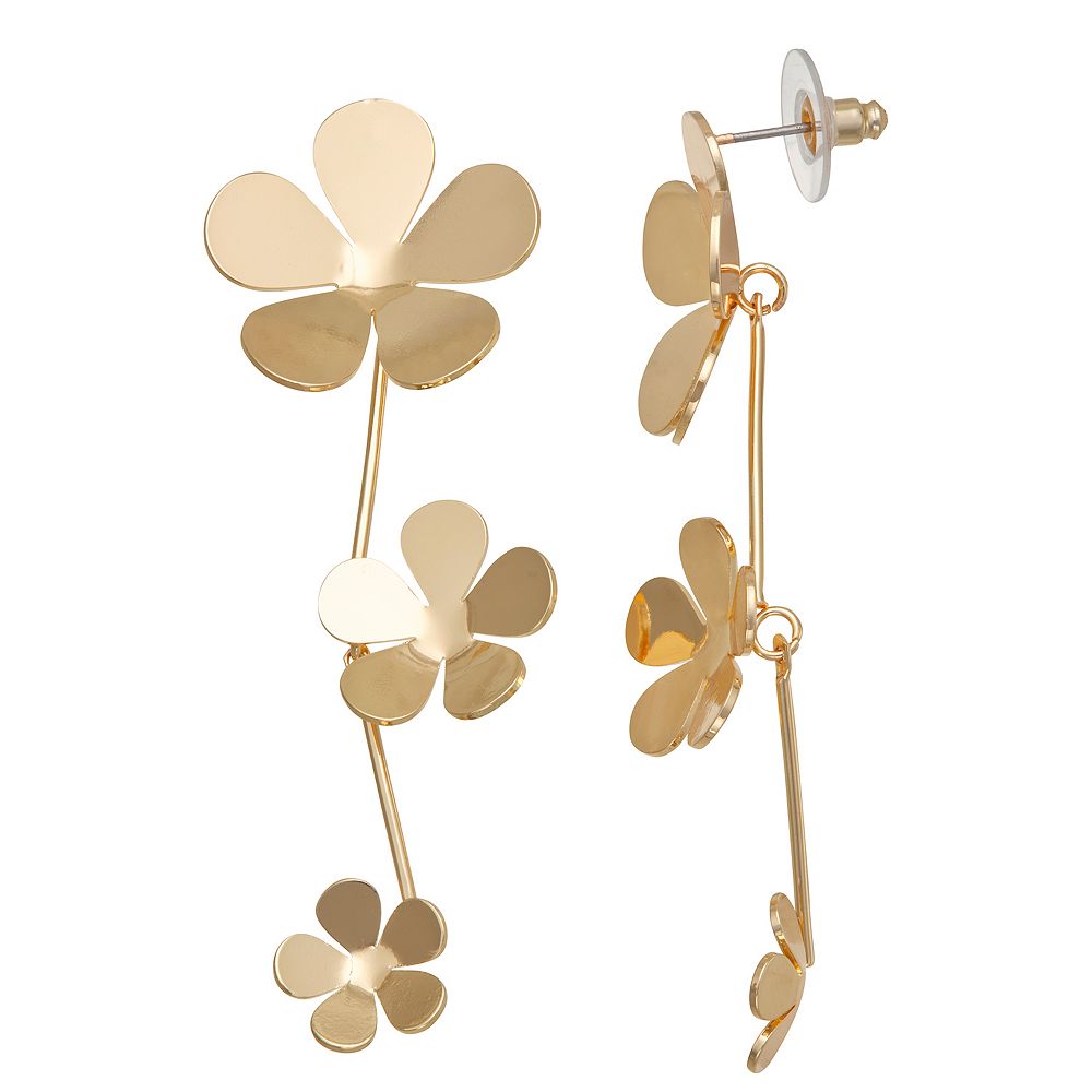 Emberly Linear Flower Earrings