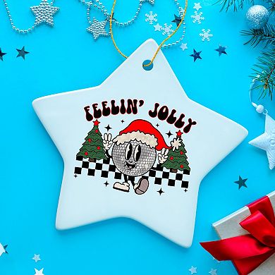 Feelin Jolly Retro Disco Christmas Ornament