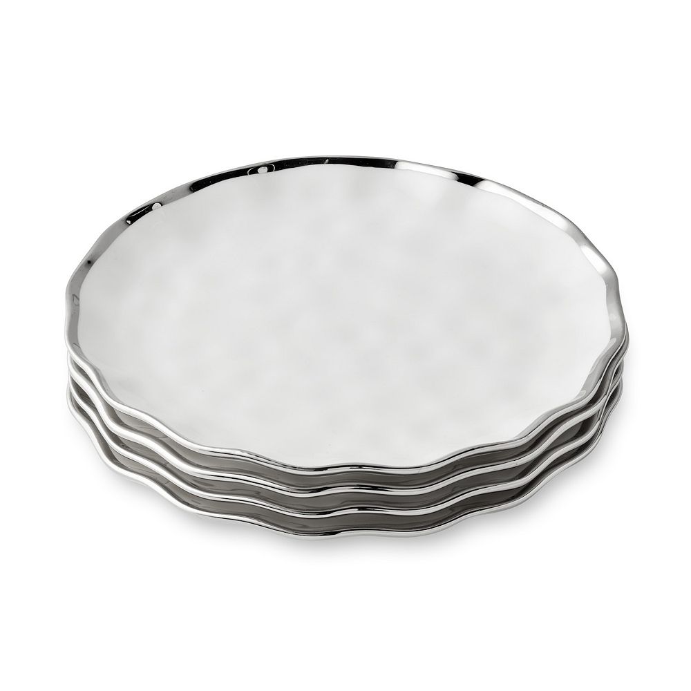 Certified International Regency Silver Salad Plates Set of 4