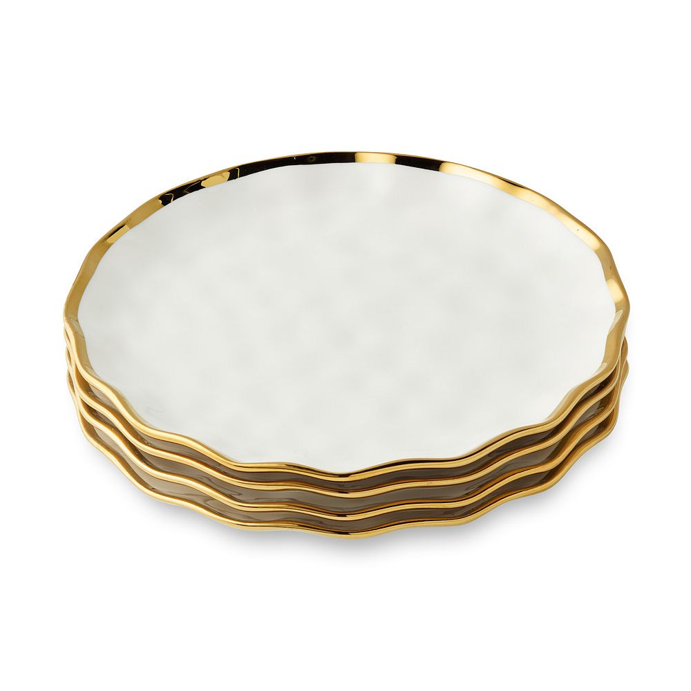 Certified International Regency Gold Salad Plates Set of 4