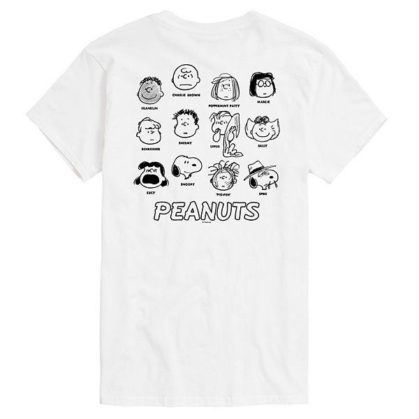 Big & Tall Peanuts Group Faces Graphic Tee