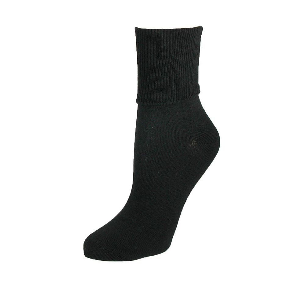 Jefferies Socks Women's Plus Size Cotton Turn Cuff Sock