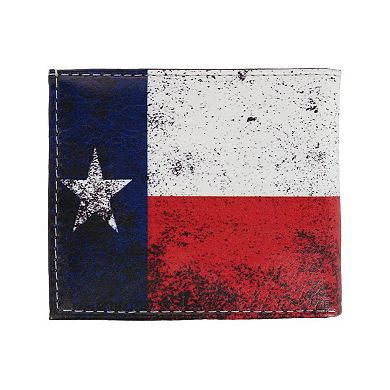 CTM Men's Vintage Texas Flag Bifold Wallet