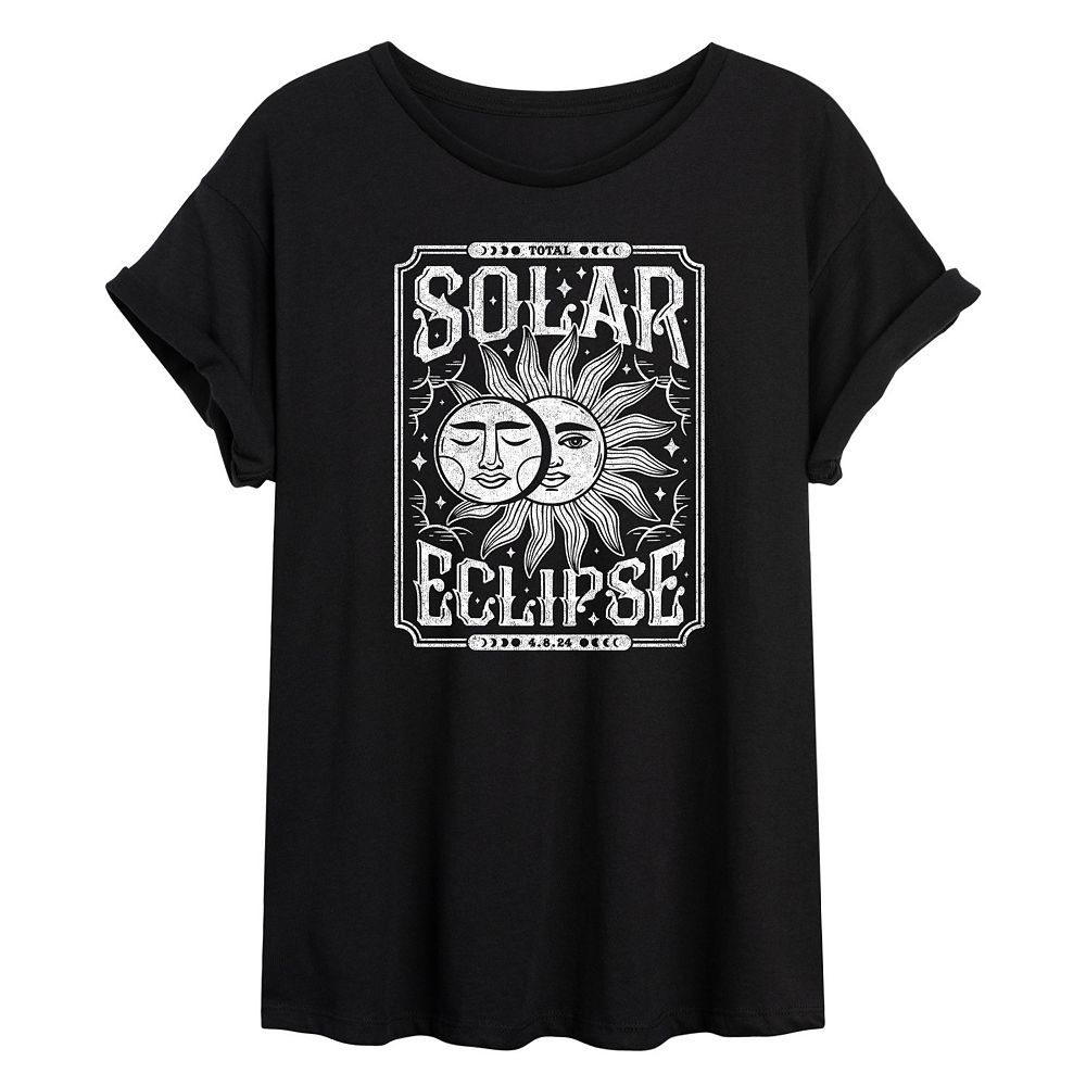 Juniors' Celestial Solar Eclipse Oversized Tee