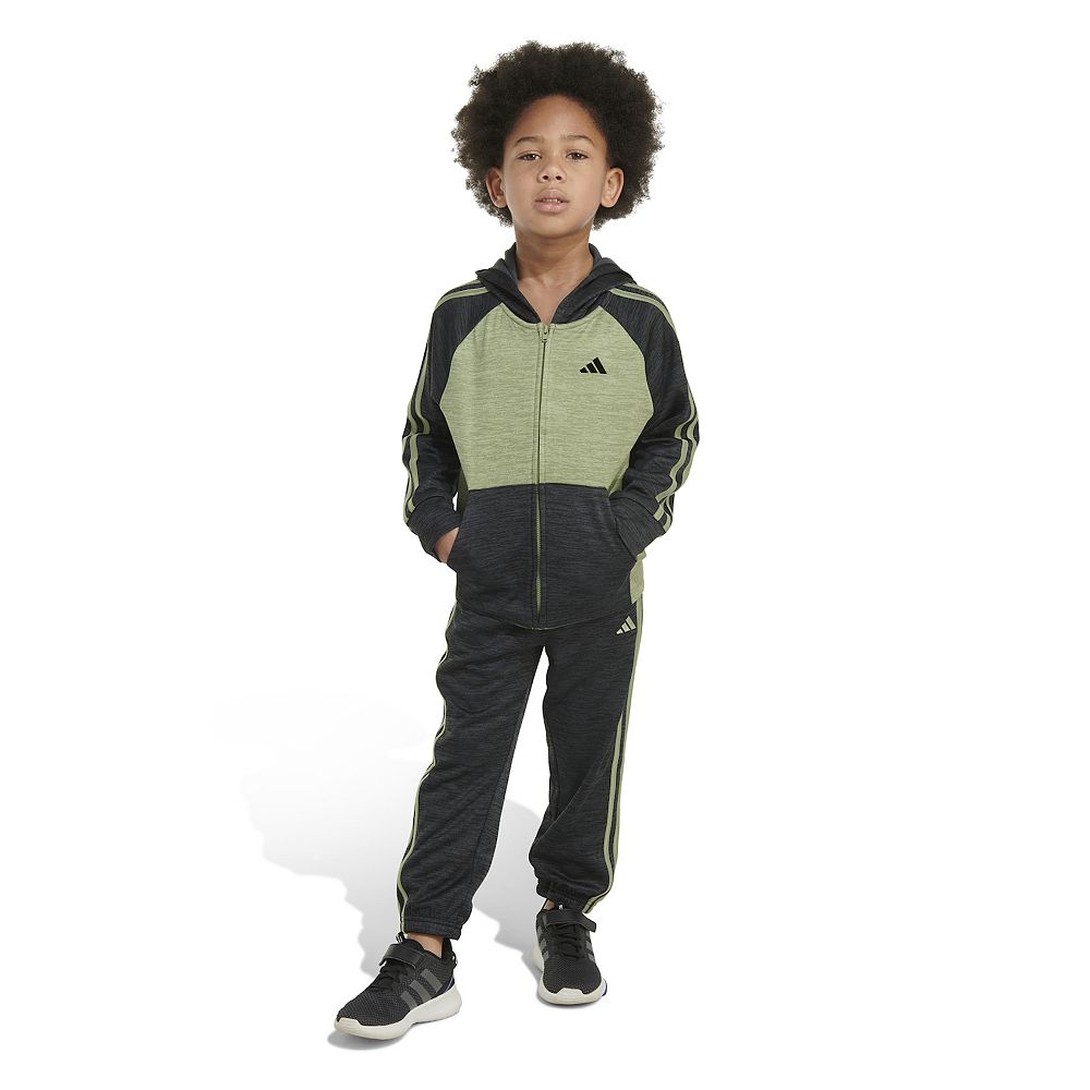 Boys 4-7 adidas Melange Fleece Zip-Up Hoodie & Jogger Pants Set