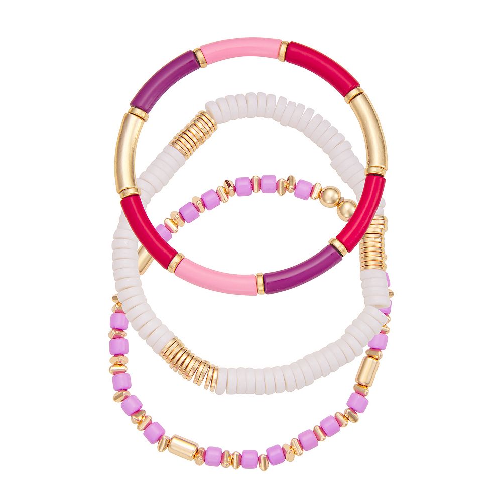 Emberly 3-pc. Mixed Media Beaded Bracelet Set