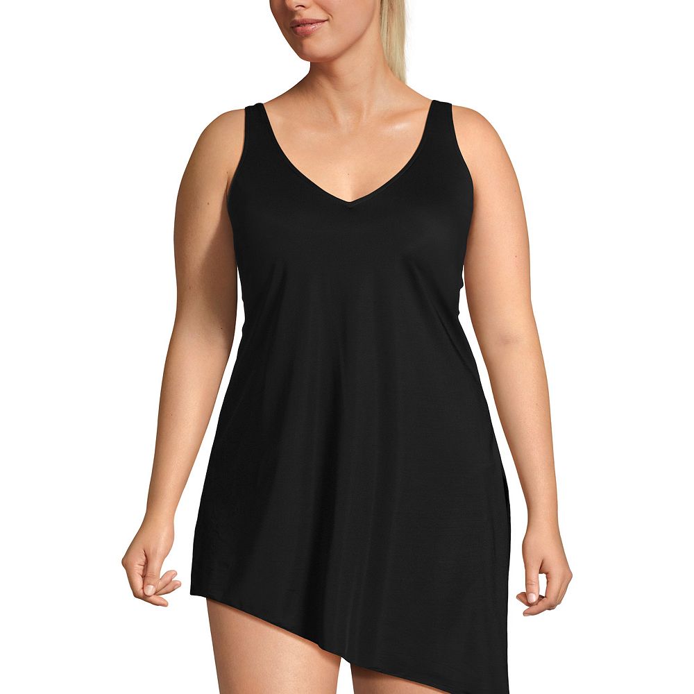 Plus Size Lands' End Slender Suit Fauxkini Low Leg One Piece Swimsuit