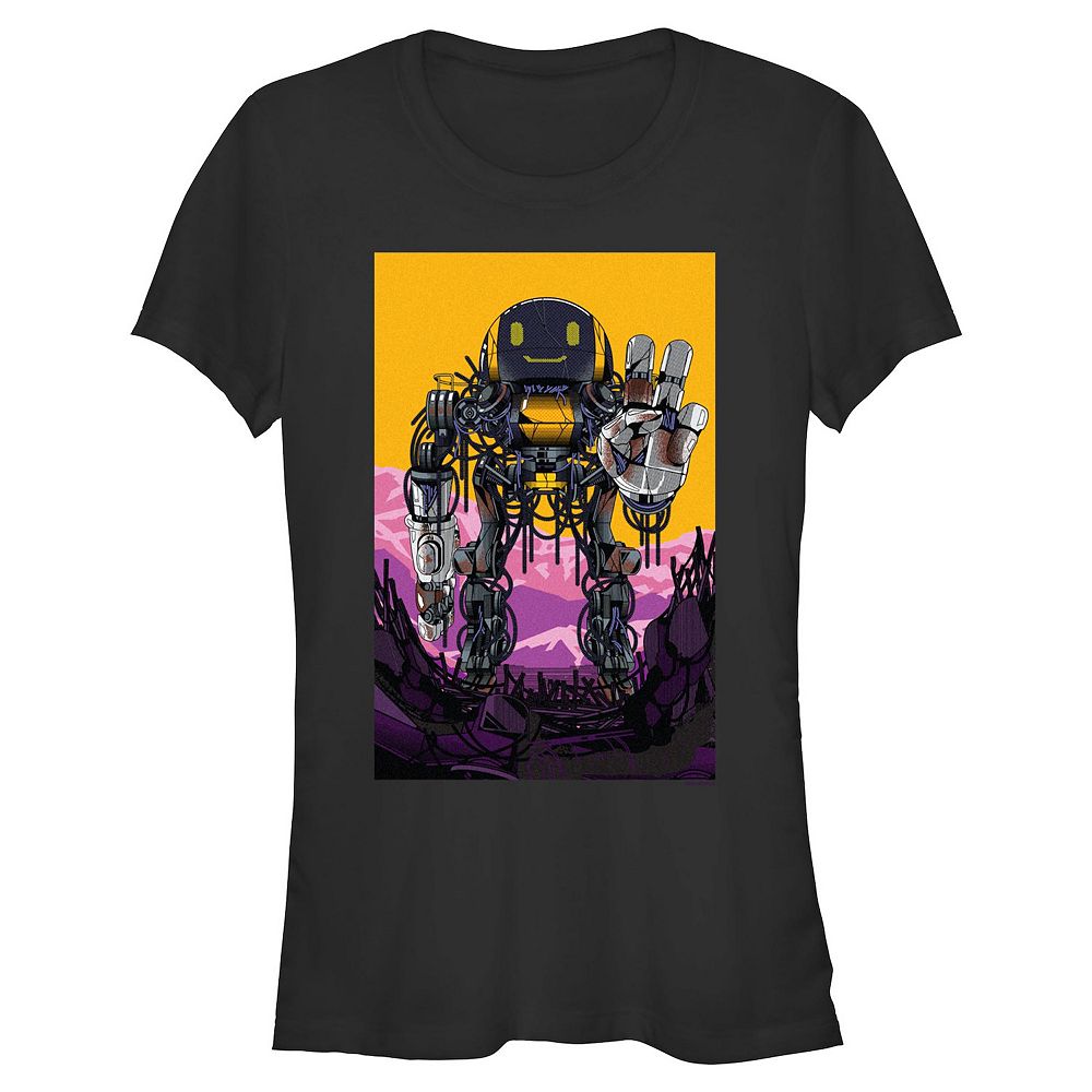 Juniors' The Electric State Herman Peace Sign Fitted Graphic Tee