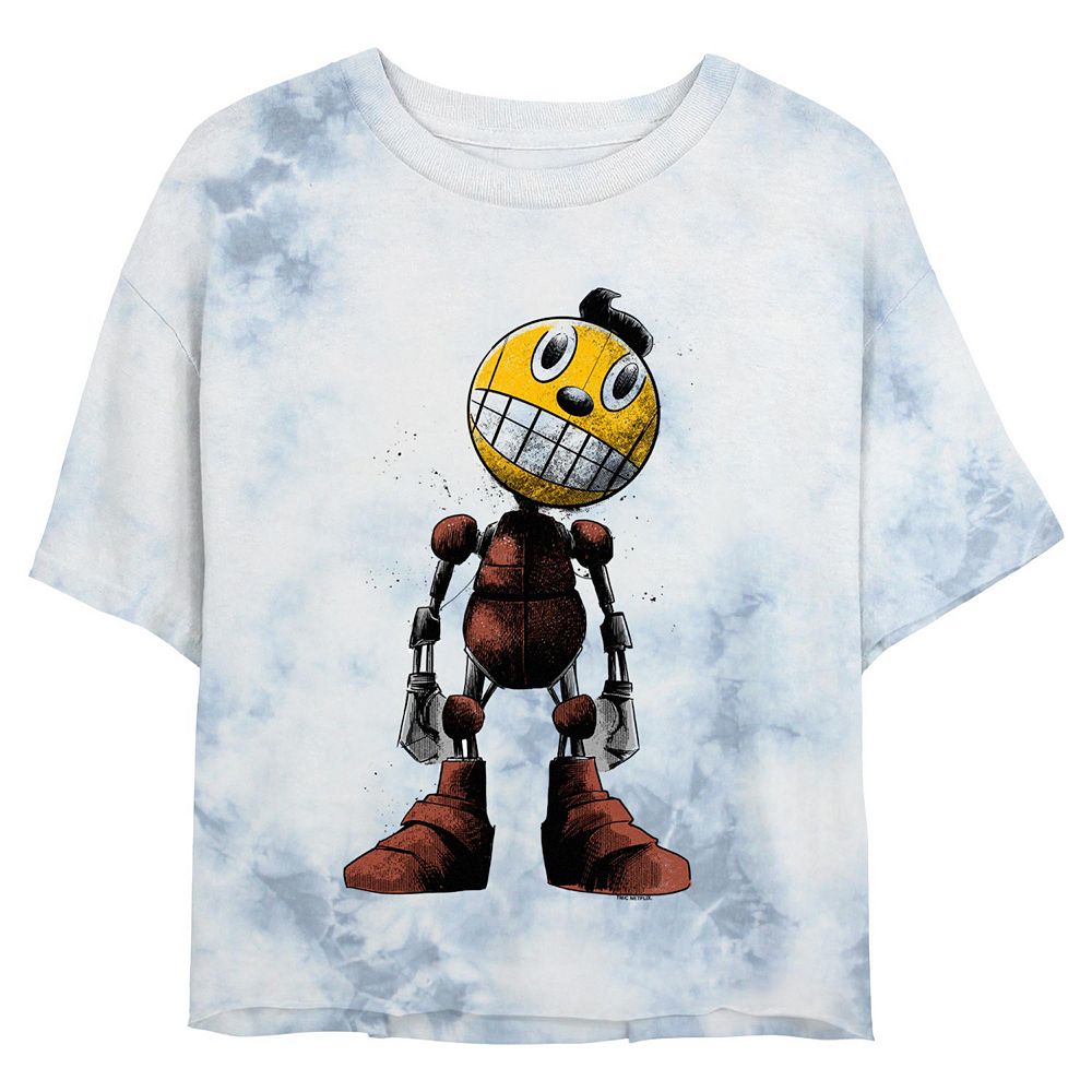 Juniors' The Electric State Kid Cosmo Portrait Cropped Graphic Tee