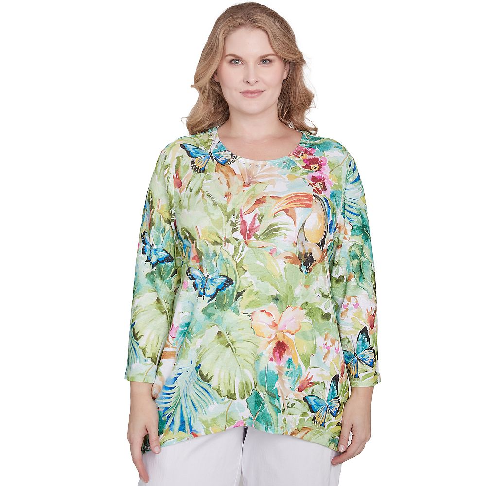 Plus Size Alfred Dunner Tropical Toucan Top
