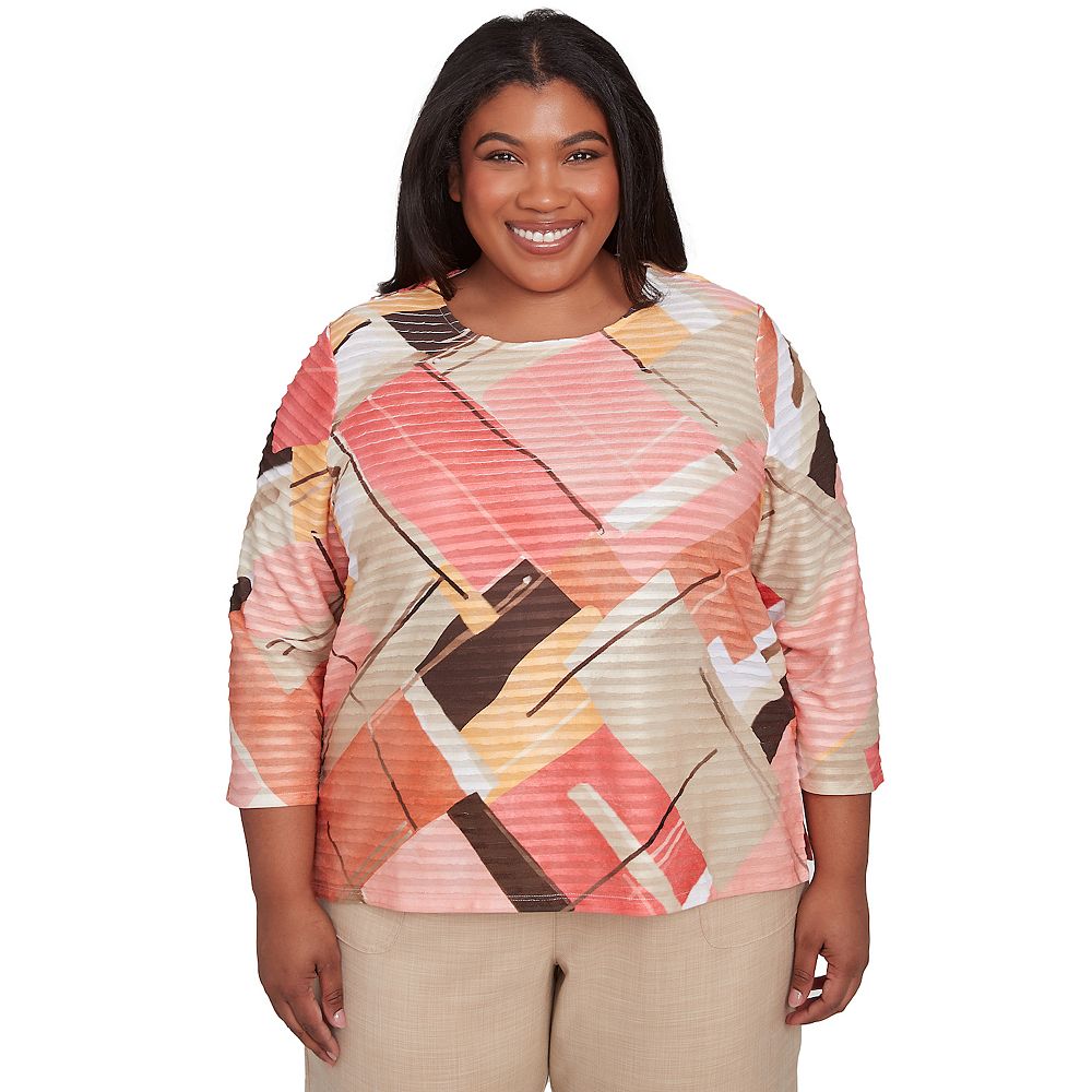 Plus Size Alfred Dunner Colorful Patchwork Top