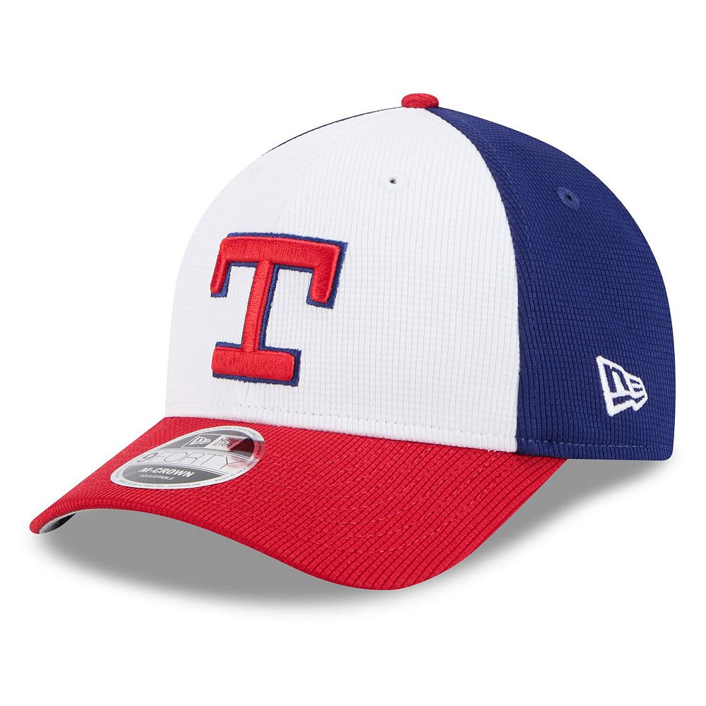Men's New Era White/Red Texas Rangers 2025 Batting Practice 9FORTY M ...