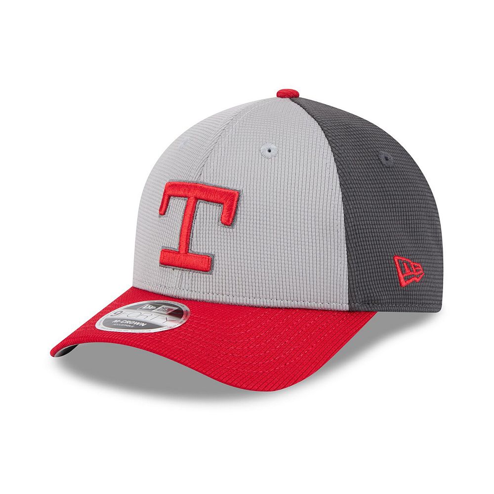 Men's New Era Gray/Red Texas Rangers 2025 Batting Practice 9FORTY M ...