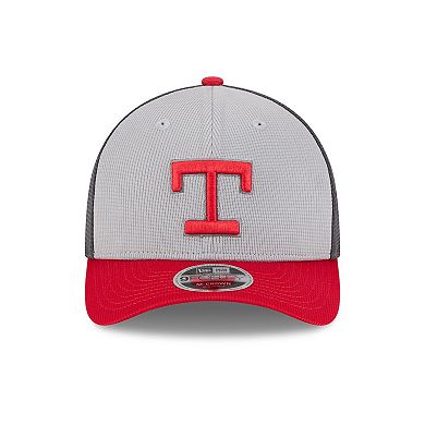 Men's New Era Gray/Red Texas Rangers 2025 Batting Practice 9FORTY M ...