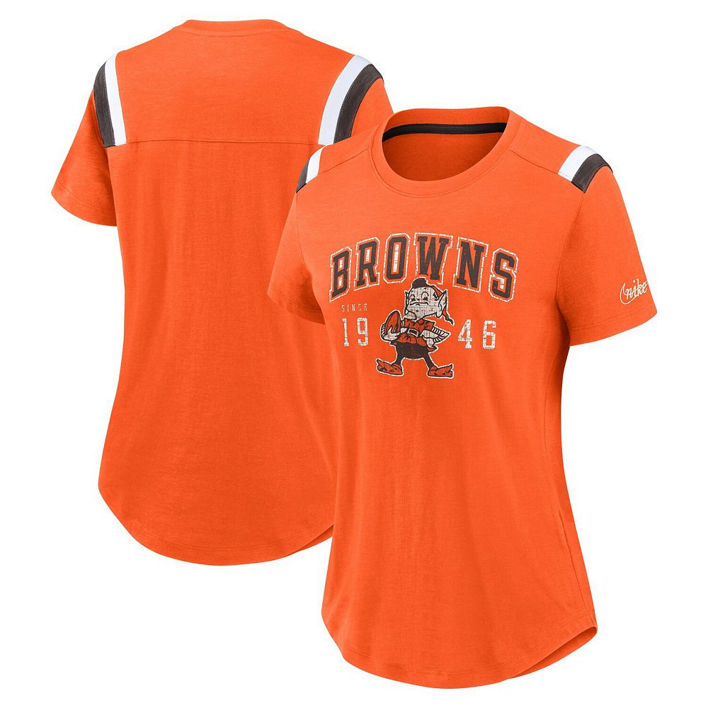 Women's Nike Orange Cleveland Browns Historic Slub Fashion T-Shirt