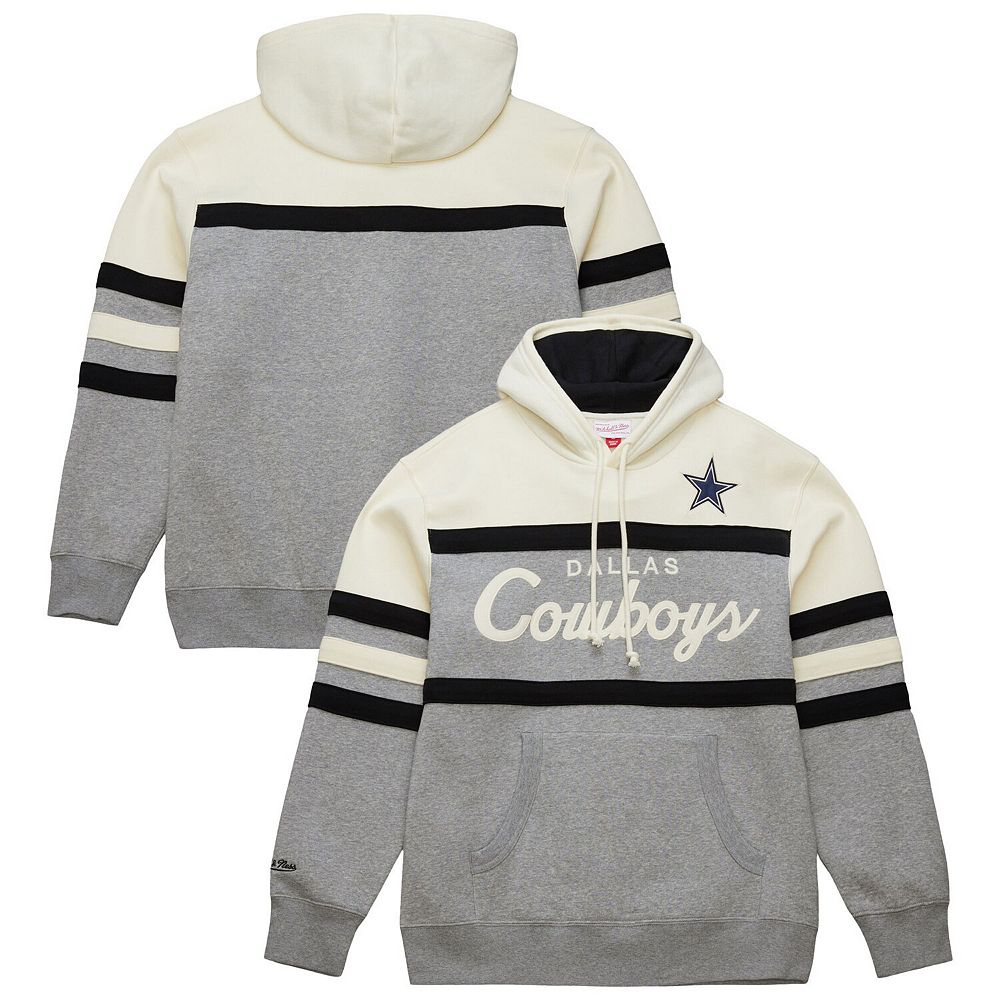 Men's Mitchell & Ness Cream/Gray Dallas Cowboys Head Coach Vintage Logo ...