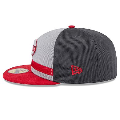 Men's New Era Gray/Red Cincinnati Reds 2025 Batting Practice 59FIFTY ...