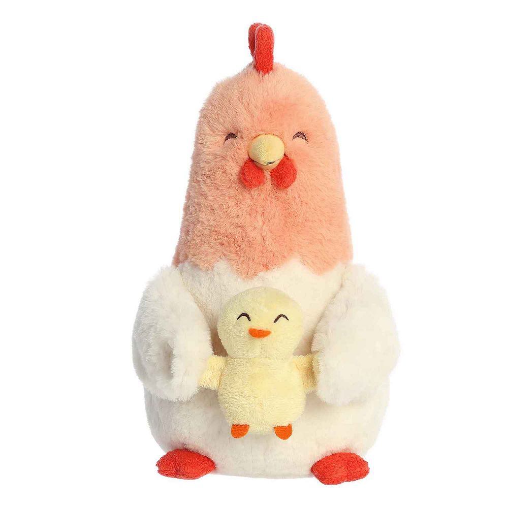 ebba Medium Multicolor Snuggawugs 11" Cluck Chicken & Cheepy Chick Baby Stuffed Animal