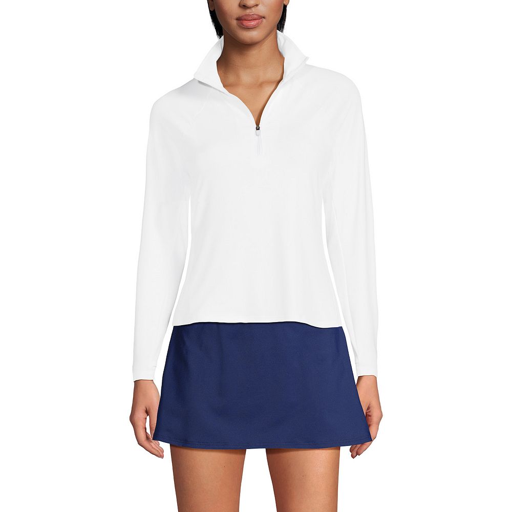 Women's Lands' End Long Sleeve Quarter Zip Swim Top