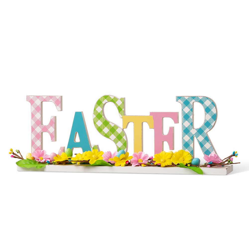 Glitzhome 16”L Easter Table Decor /Spring Table Decor with Flowers and ...