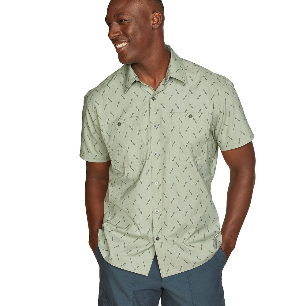 Big & Tall Eddie Bauer Rainier 3.0 Print Short Sleeve Button-Down Shirt