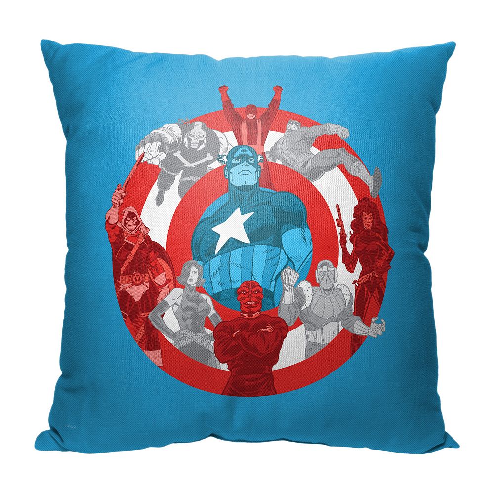 Marvel Captain America Shield From Villains Printed Throw Pillow