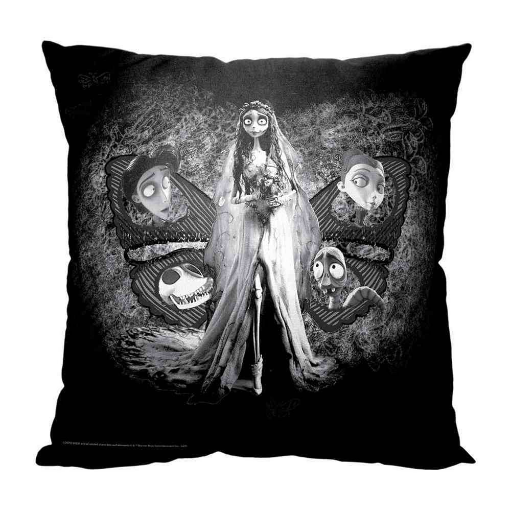 Warner Bros. Corpse Bride Black And White Pillow