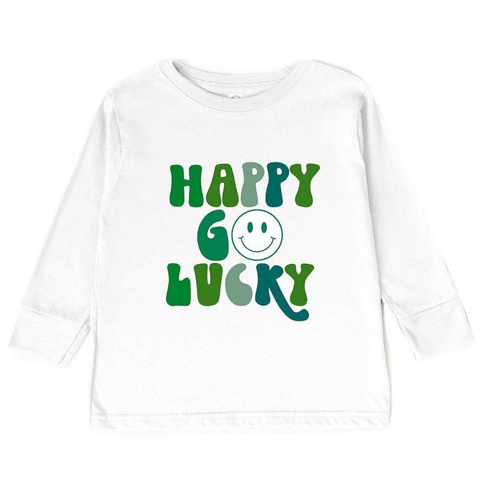 Happy Go Lucky Smiley Face Youth Long Sleeve Graphic Tee