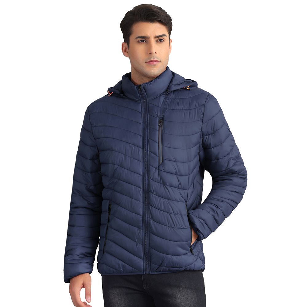 Hooded Puffer Jackets for Men's Winter Warm Zipper Down Jacket ...