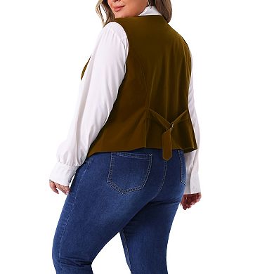 Plus Size Vests for Women Waistcoat Steampunk Velvet Sleeveless Button ...