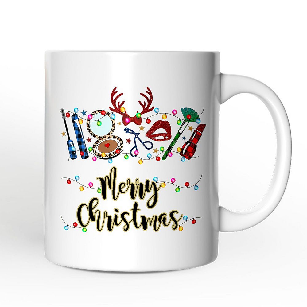 Makeup Artist Buffalo Plaid Christmas Mug, Cosmetologist Beauty and ...