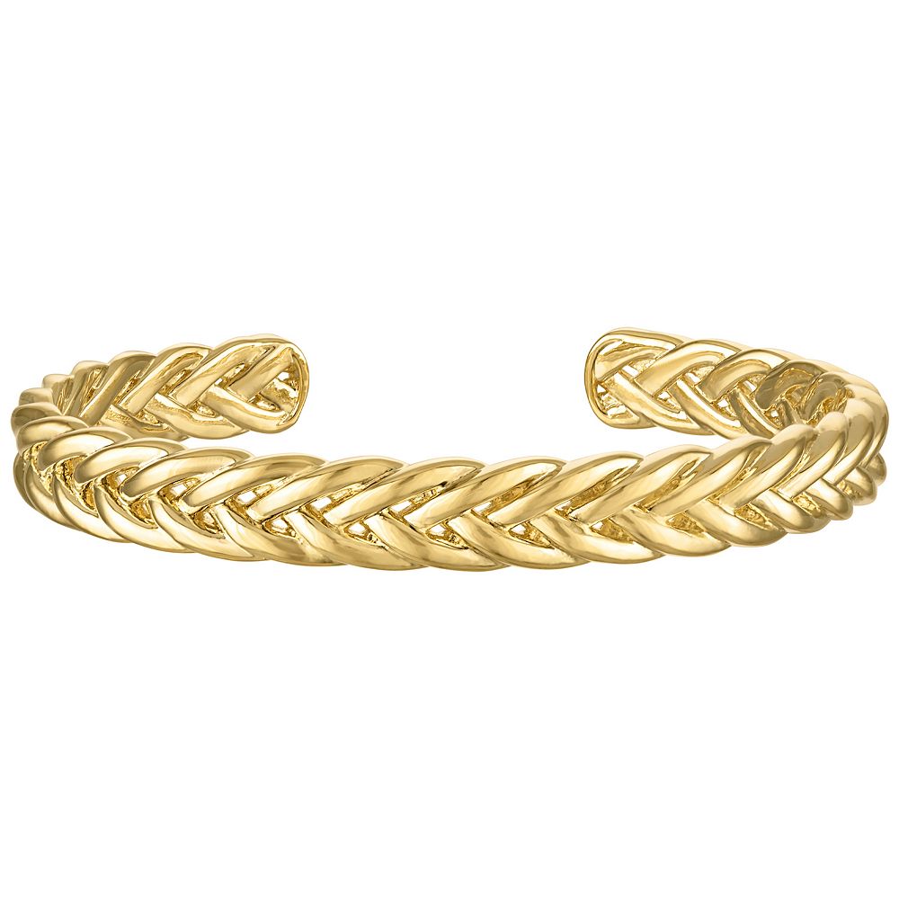 Ivy Sharpe 14k Gold Plated Weave Bangle Bracelet