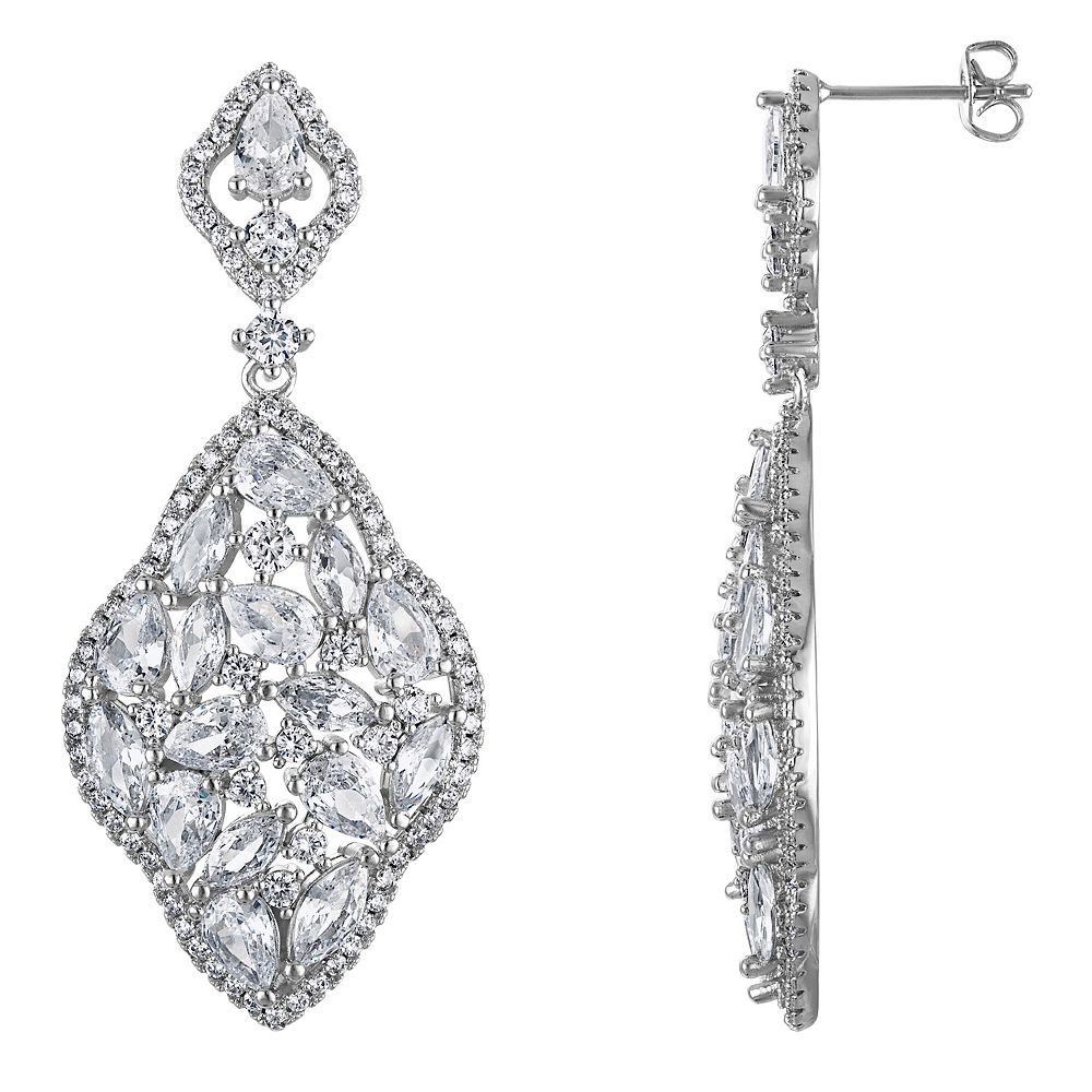 Ivy Sharpe Silver Plated Cubic Zirconia Dangle Earrings
